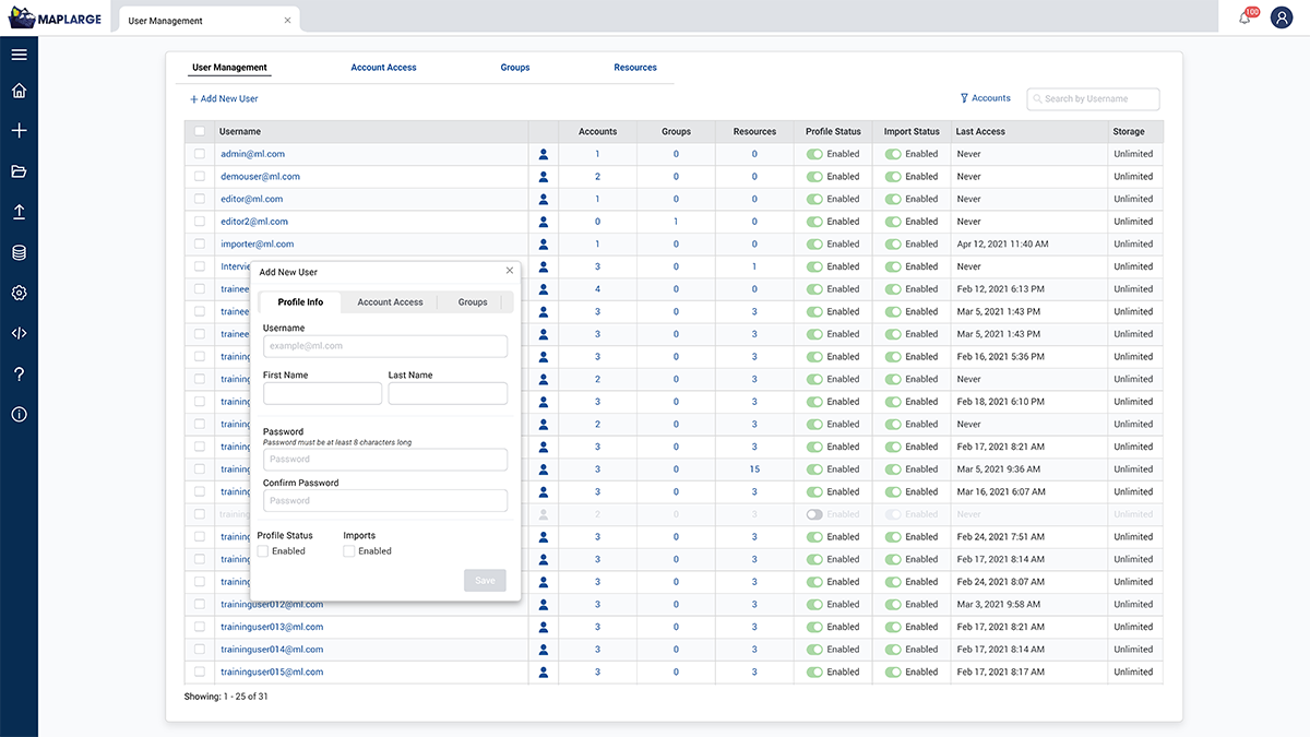 Security Administration | MapLarge Secure Cloud Ops